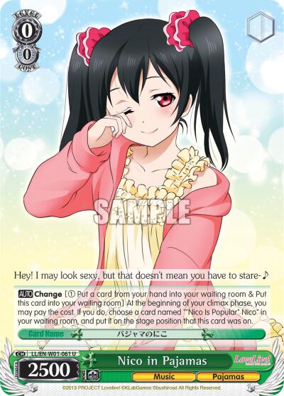 Nico in Pajamas - Love Live! DX - Weiss Schwarz