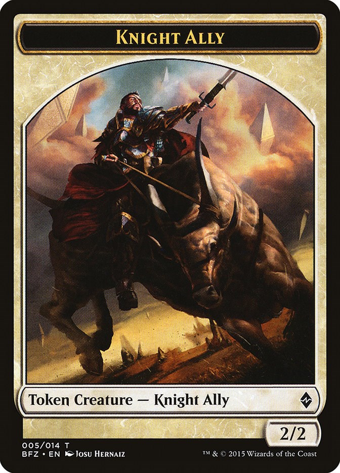 Knight Ally Token - Battle for Zendikar - Magic: The Gathering