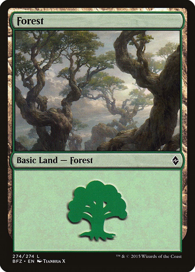 Forest (274) - Battle for Zendikar - Magic: The Gathering