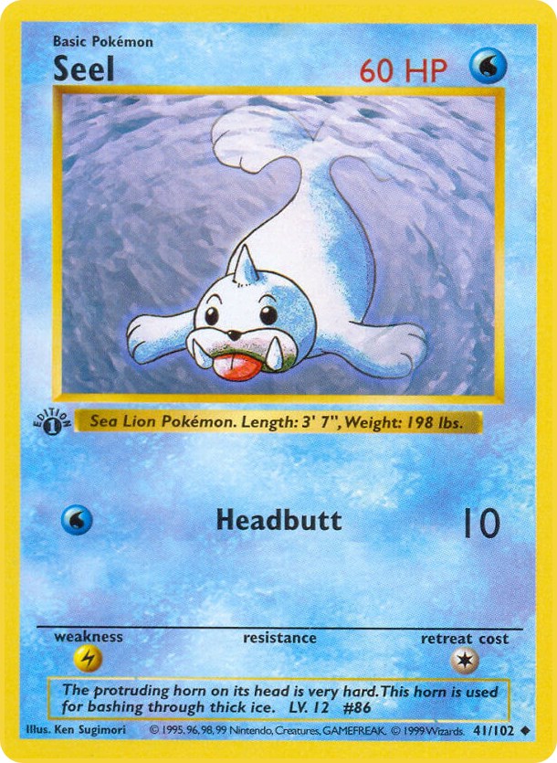 Seel - Base Set (Shadowless) - Pokemon