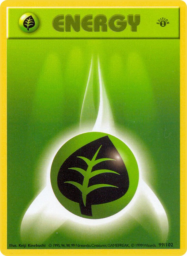 Grass Energy - Base Set (Shadowless) - Pokemon