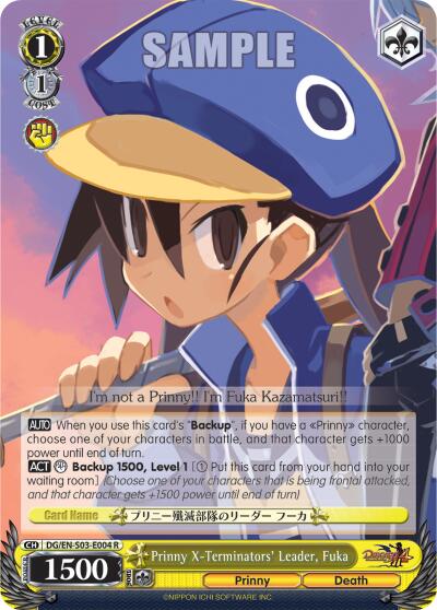 Prinny X-Terminators' Leader, Fuka - Disgaea - Weiss Schwarz
