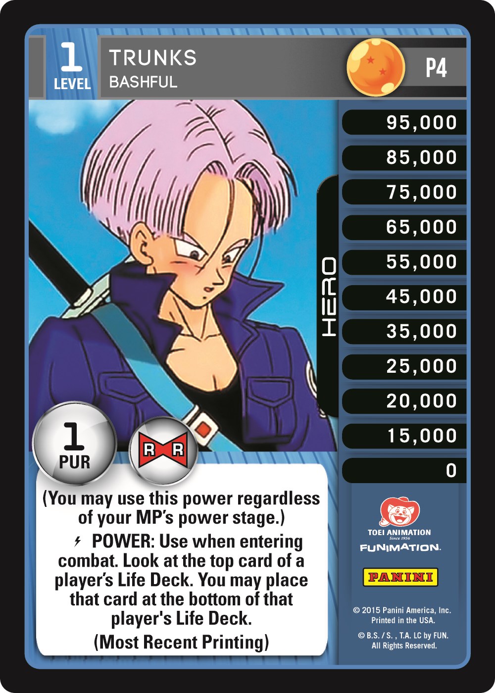 Trunks - Bashful (Evolution) - Panini Promo Cards - Dragon Ball Z TCG