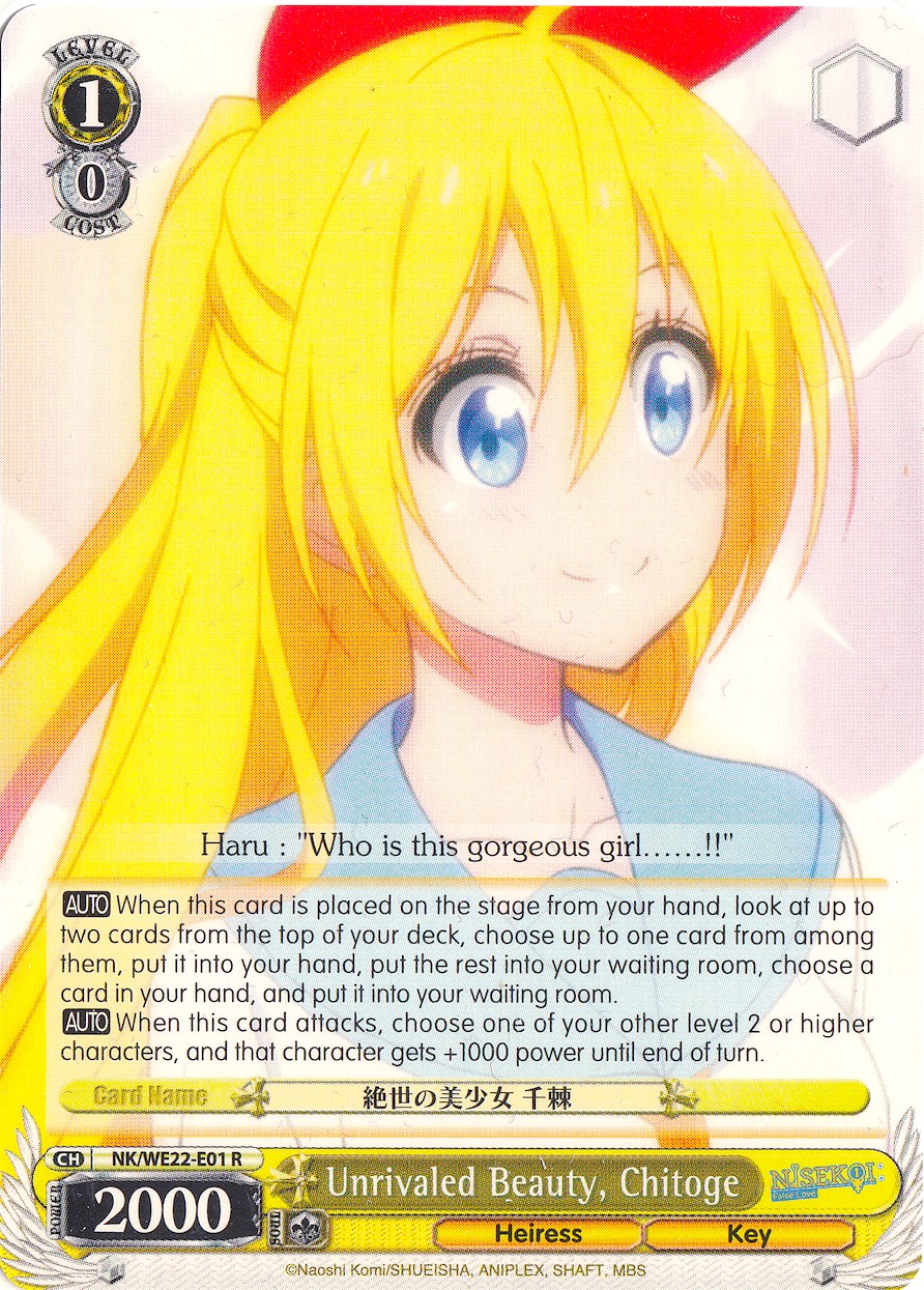 Unrivaled Beauty, Chitoge - NISEKOI Extra Booster - Weiss Schwarz