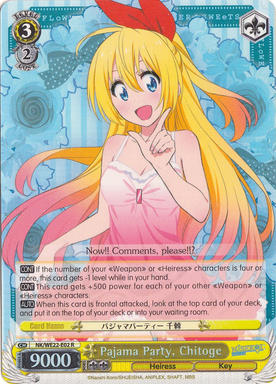 Pajama Party, Chitoge (Parallel Foil) - NISEKOI Extra Booster - Weiss ...