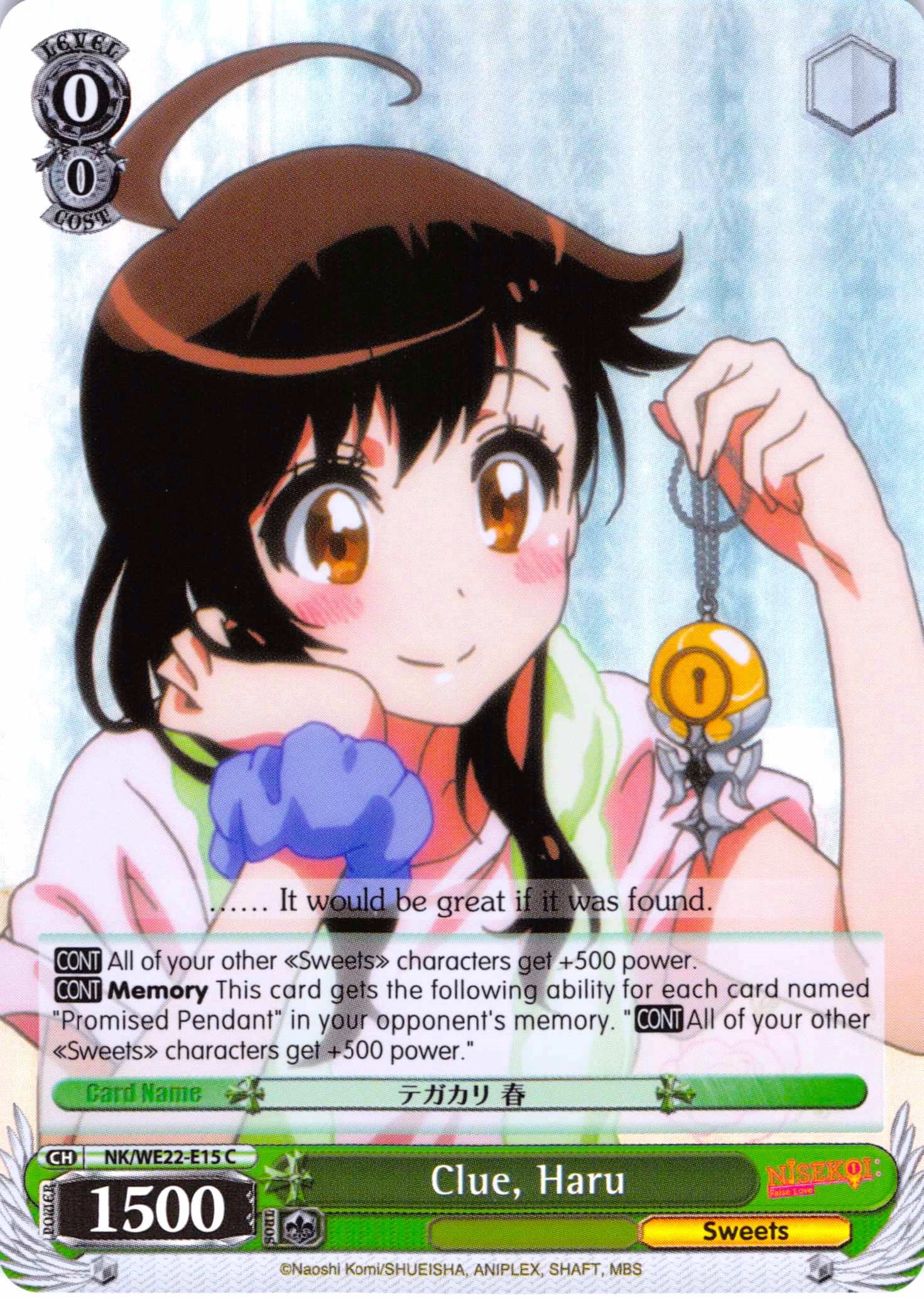 Clue, Haru (Parallel Foil) - NISEKOI Extra Booster - Weiss Schwarz