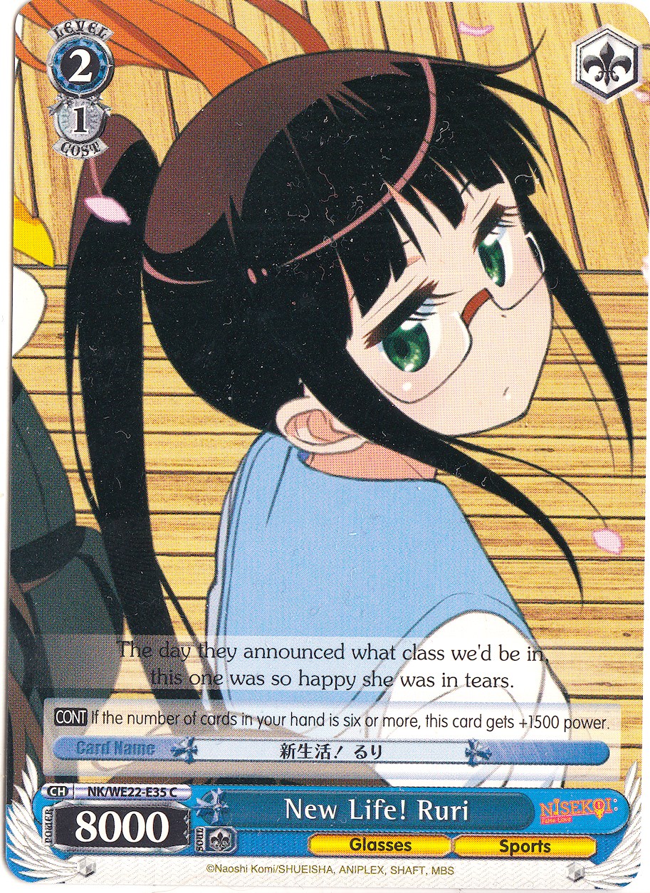 New Life! Ruri - NISEKOI Extra Booster - Weiss Schwarz