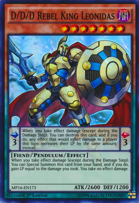 D/D/D Rebel King Leonidas - 2016 Mega-Tins Mega Pack - YuGiOh