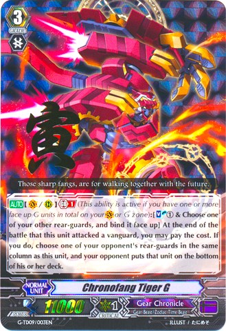 Chronofang Tiger G (RRR Foil) - G-TD09: True Zodiac Time Beasts ...