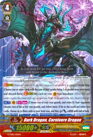Dark Dragon, Carnivore Dragon (RRR Foil) - G-TD10: Ritual of Dragon ...