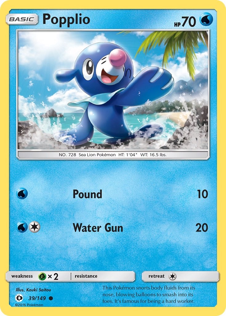 Popplio - SM Base Set - Pokemon