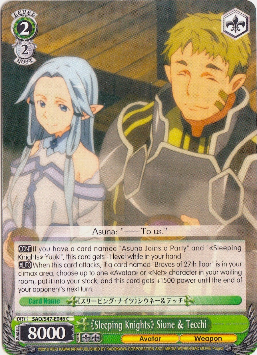 "Sleeping Knights" Siune & Tecchi - Sword Art Online Re: Edit - Weiss ...