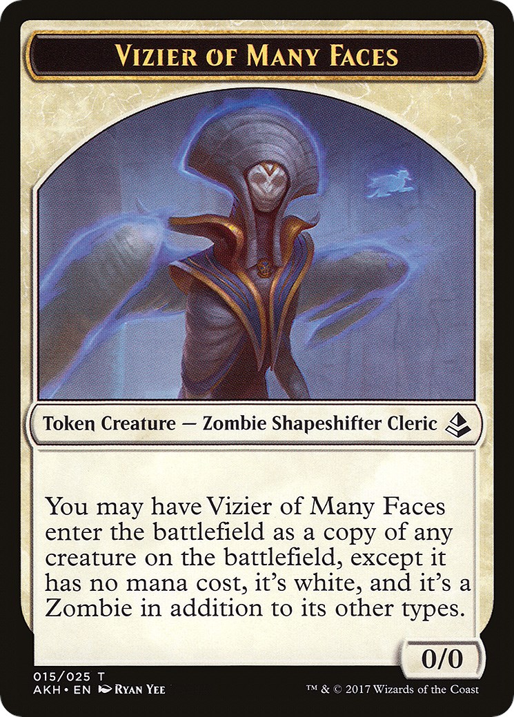 Vizier of Many Faces // Zombie Double-Sided Token - Amonkhet - Magic ...