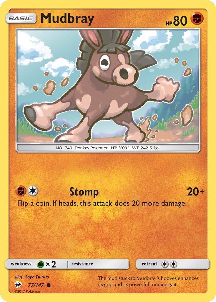 Mudbray - SM - Burning Shadows - Pokemon