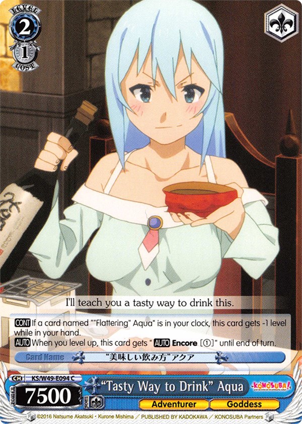 "Tasty Way to Drink" Aqua - KonoSuba - Weiss Schwarz