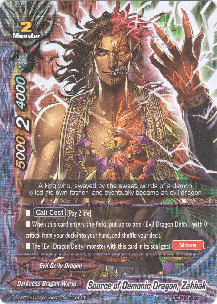 Source of Demonic Dragon, Zahhak (Secret R Foil) - Evolution & Mutation ...