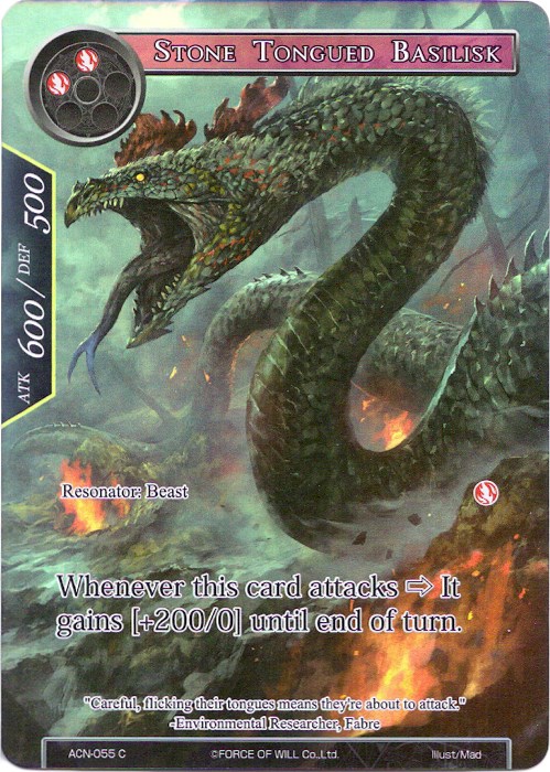 Stone Tongued Basilisk (Full Art) - Ancient Nights - Force of Will