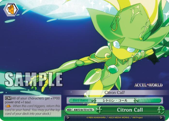 Citron Call (TD) - Accel World - Weiss Schwarz