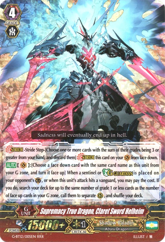 Supremacy True Dragon, Claret Sword Helheim - Dragon King's Awakening - Cardfight Vanguard