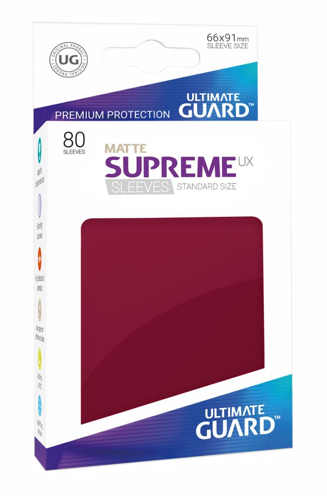 Double Matte Sleeve - Supreme UX Sleeves Burgundy (80-Pack) - Ultimate ...