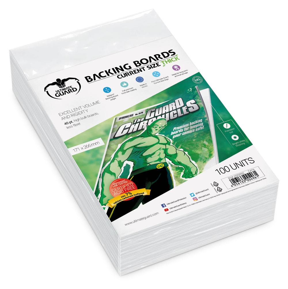 Comic Backing Boards - Thick Current (100-Pack) - Ultimate Guard Comic ...