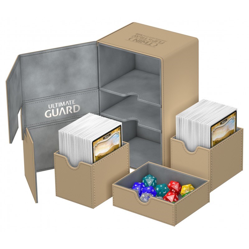 Twin Flip 'n' Tray Deck Case - Sand (Holds 160+) - Ultimate Guard Deck ...