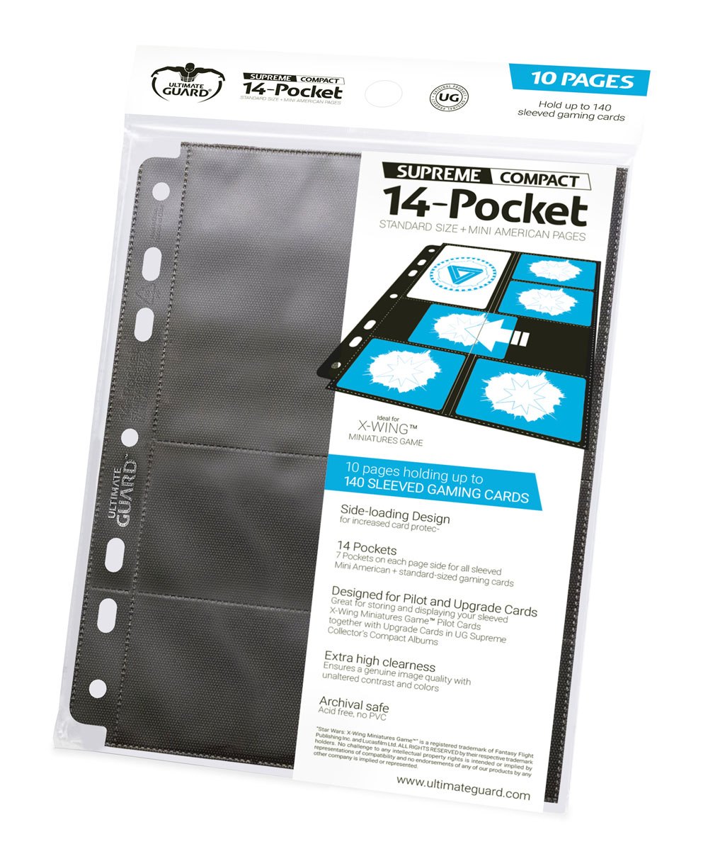 Double-Sided Side-Loading Compact 7-Pocket Pages - 7-Holes, Black (10 ...