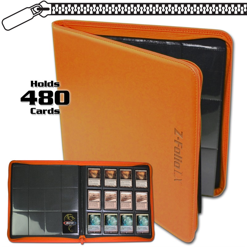 Z-Folio 12-Pocket LX Album - Orange - BCW Storage Albums - Storage Albums