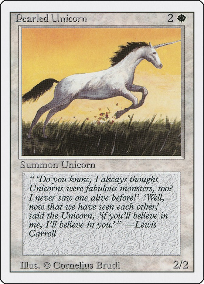 Pearled Unicorn - Revised Edition - Magic: The Gathering