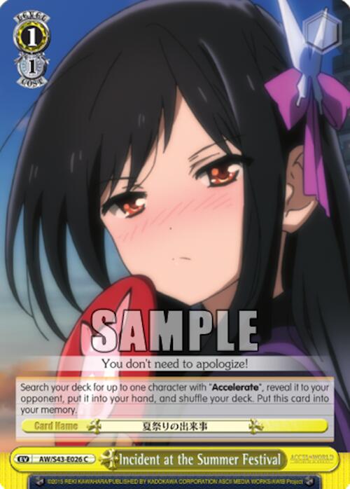 Incident at the Summer Festival - Accel World -Infinite Burst- - Weiss ...