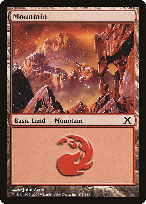 Mountain (378) - 10th Edition - Magic: The Gathering