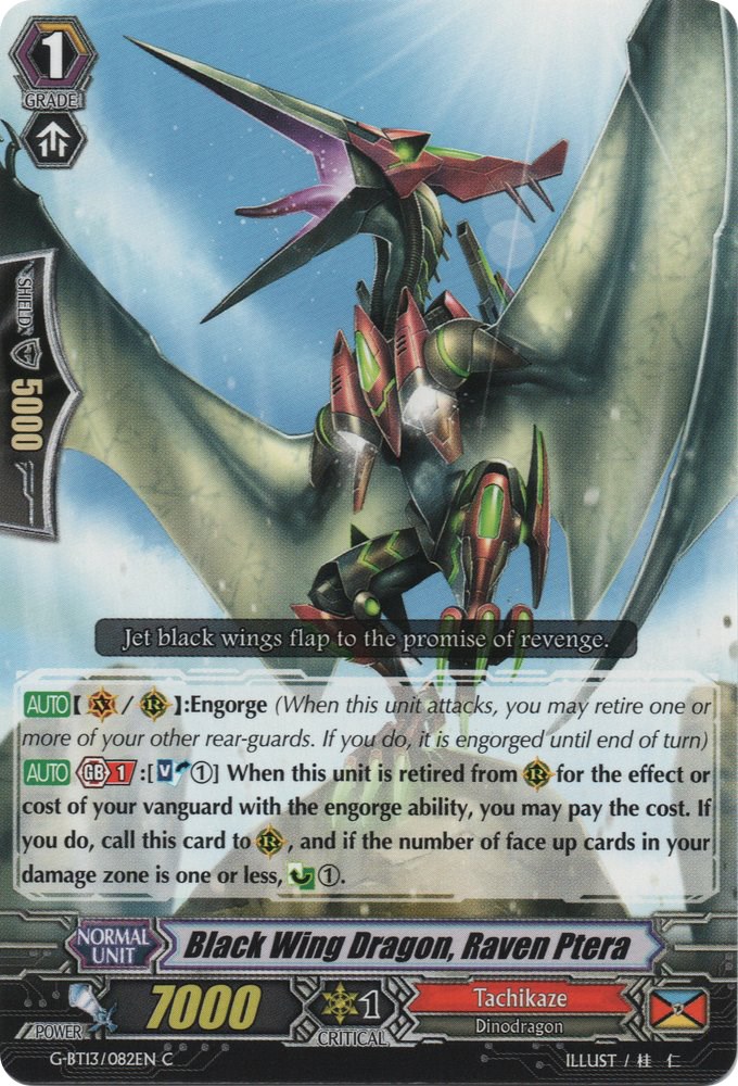 Black Wing Dragon, Raven Ptera - Ultimate Stride - Cardfight Vanguard