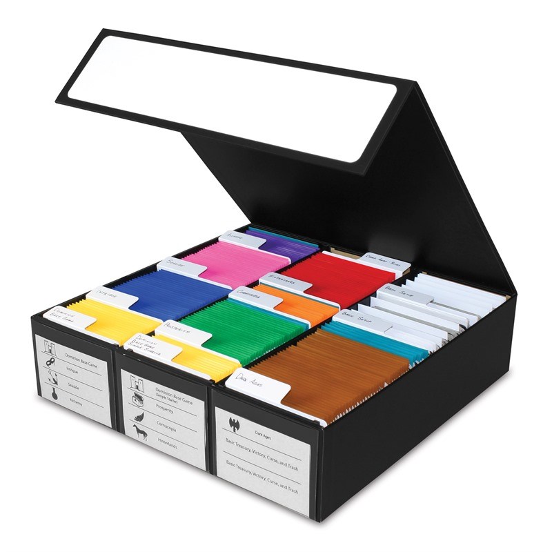 Card Game Box - 3 Row - Black With White (Holds 2800 Cards) - BCW Card ...