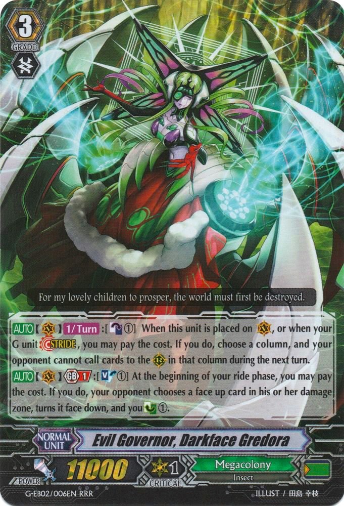Evil Governor, Darkface Gredora - G-EB02: The AWAKENING ZOO - Cardfight ...