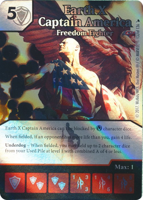 Earth X Captain America - Freedom Fighter - The Mighty Thor - Dice Masters