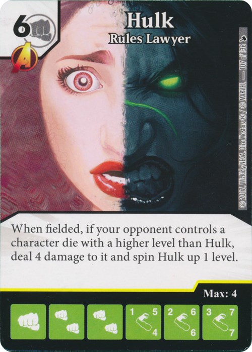 Hulk - Rules Lawyer - The Mighty Thor - Dice Masters