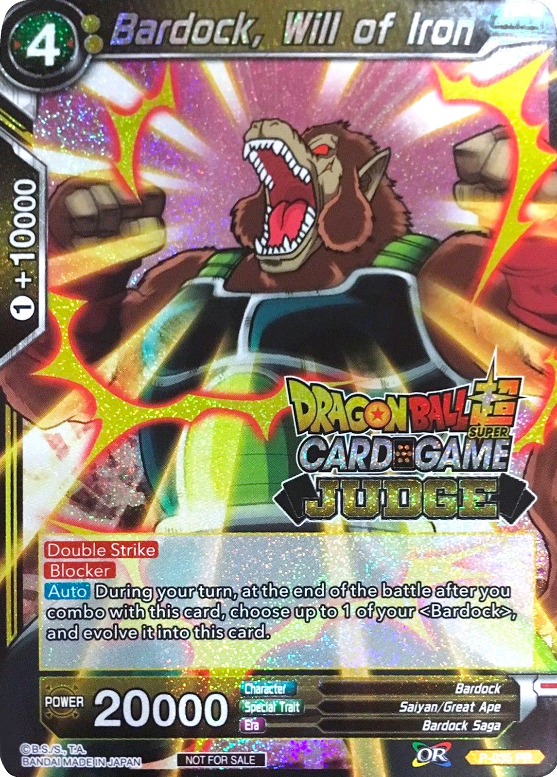 Bardock, Will of Iron - Judge Promotion Cards - Dragon Ball Super CCG