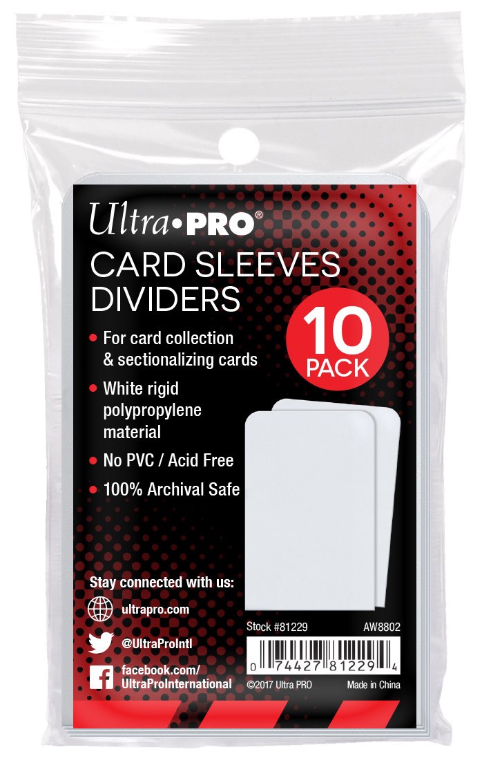 Semi-Rigid Card Dividers Standard - White (10-Pack) - Ultra Pro Card ...