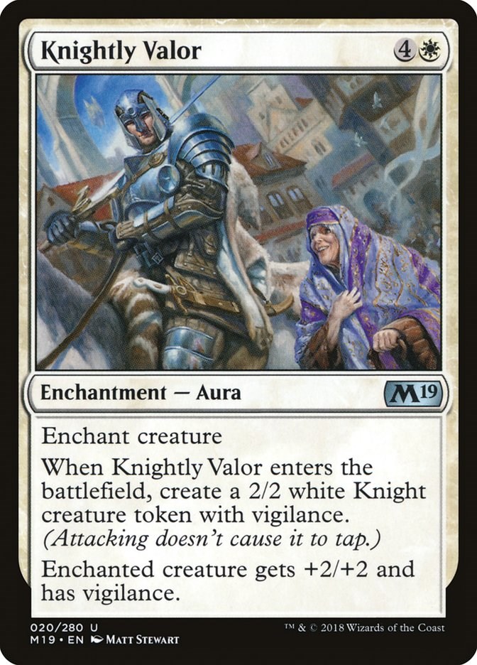 Knightly Valor - Core Set 2019 - Magic: The Gathering