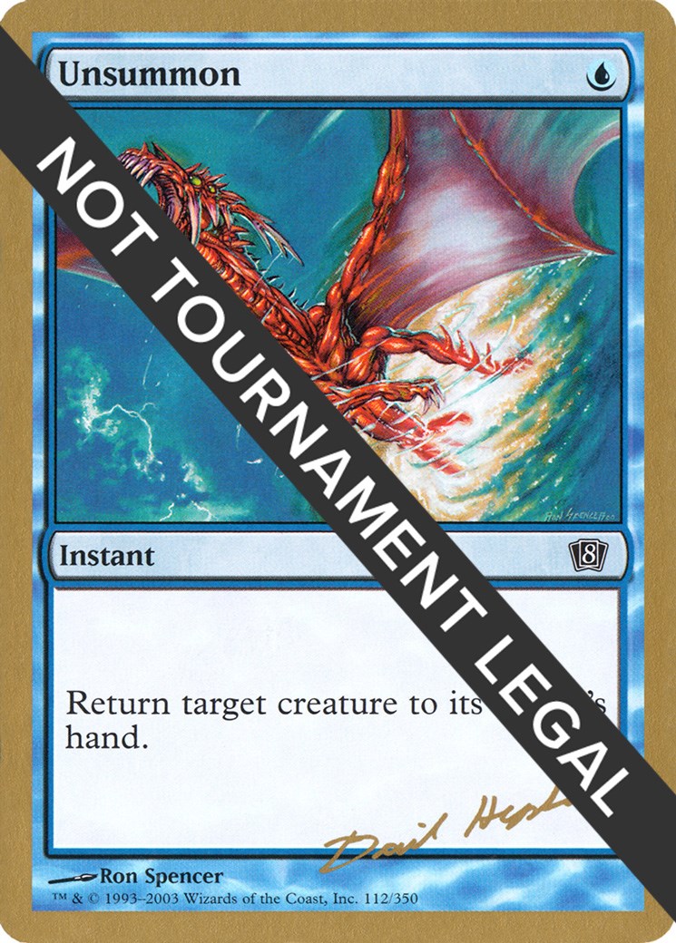 Unsummon - 2003 Dave Humpherys (8ED) - World Championship Decks - Magic ...