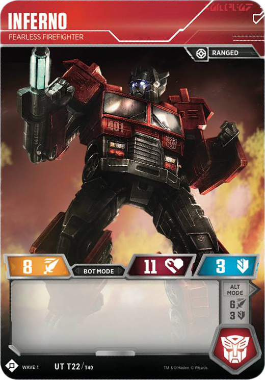 Inferno - Fearless Firefighter - Wave 1 - Transformers TCG