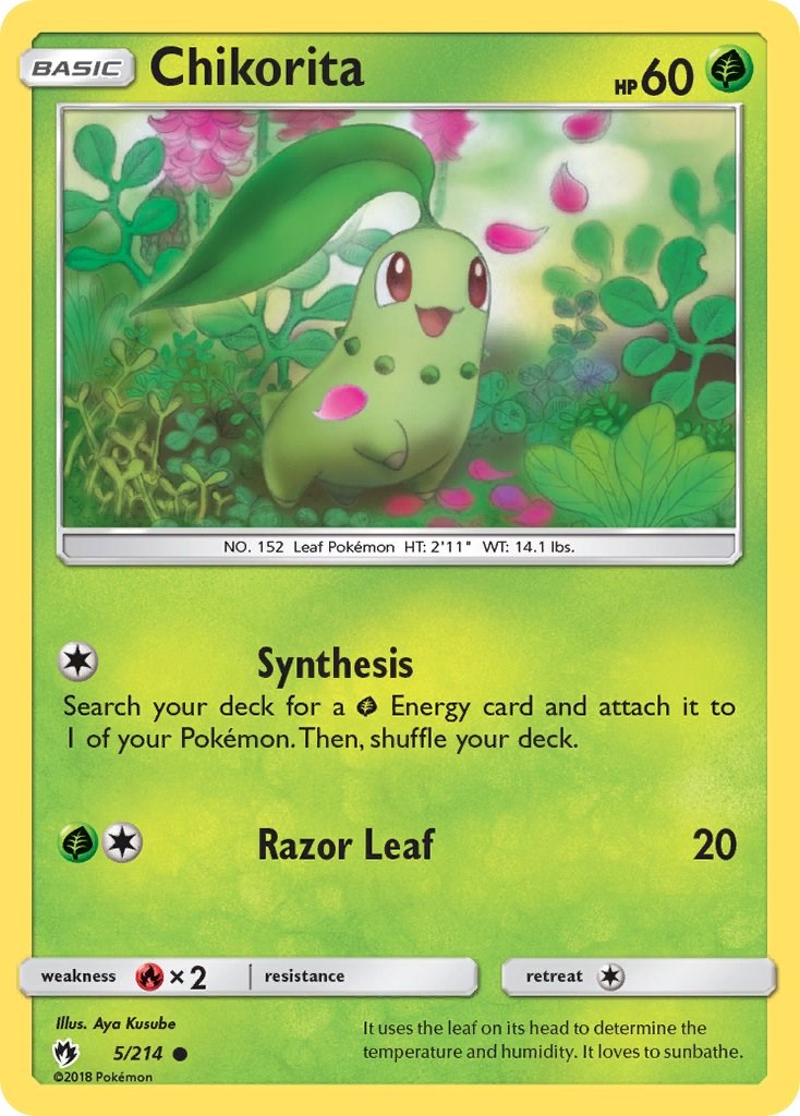 Chikorita (5) - SM - Lost Thunder - Pokemon