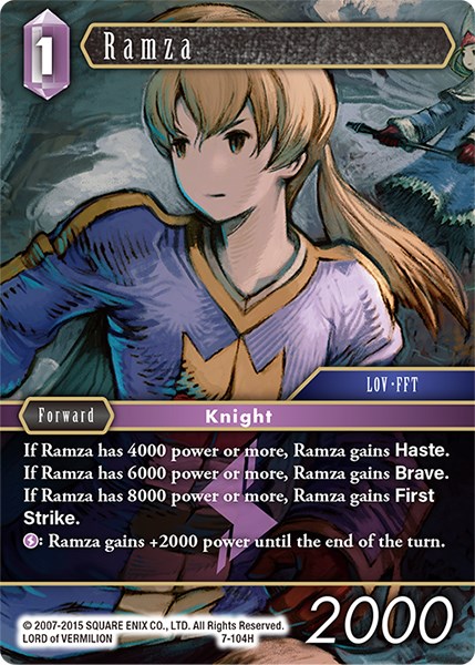 Ramza - Opus VII - Final Fantasy TCG