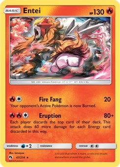 Entei - 47/214 (SM Lost Thunder) - Deck Exclusives - Pokemon
