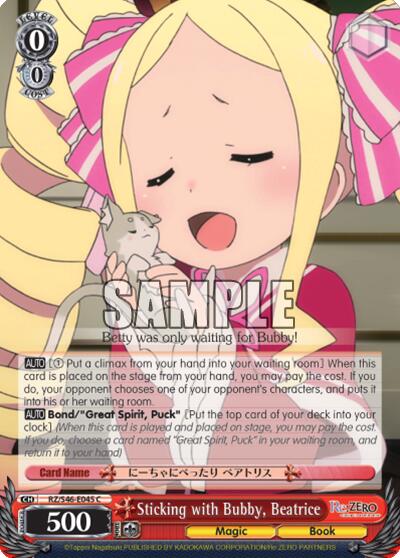 Sticking with Bubby, Beatrice - Re:ZERO - Weiss Schwarz