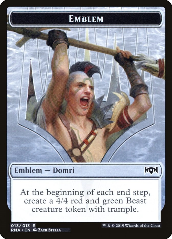 Emblem - Domri, Chaos Bringer - Ravnica Allegiance - Magic: The Gathering