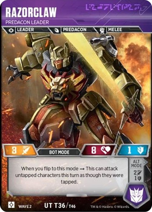 Razorclaw - Predacon Leader - Rise of the Combiners - Transformers TCG