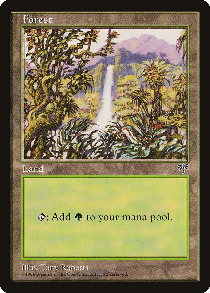 Forest (Waterfall) - Mirage - Magic: The Gathering