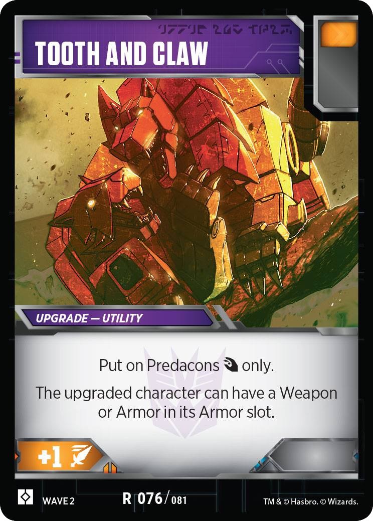 Tooth and Claw - Rise of the Combiners - Transformers TCG