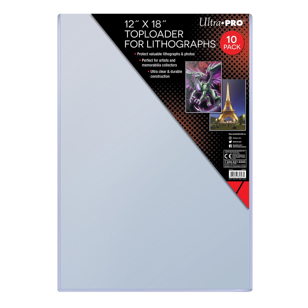 12" x 18" Clear Lithograph Sized Toploader (10-Count) - Ultra Pro ...